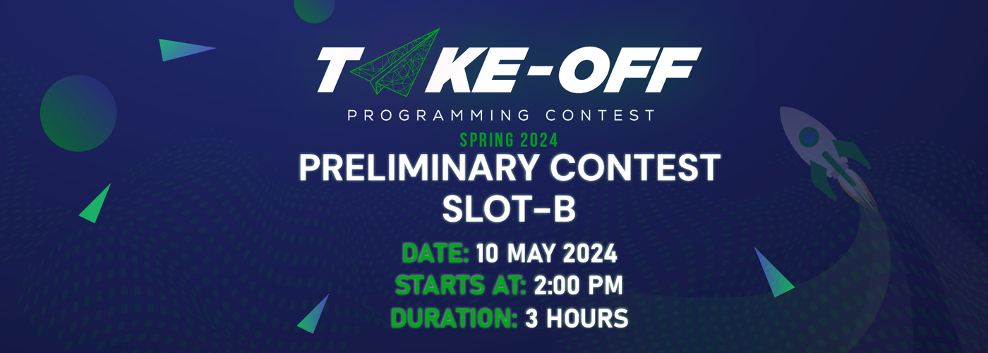 Diu Take Off Programming Contest Spring 24 [preliminary B Slot] Toph