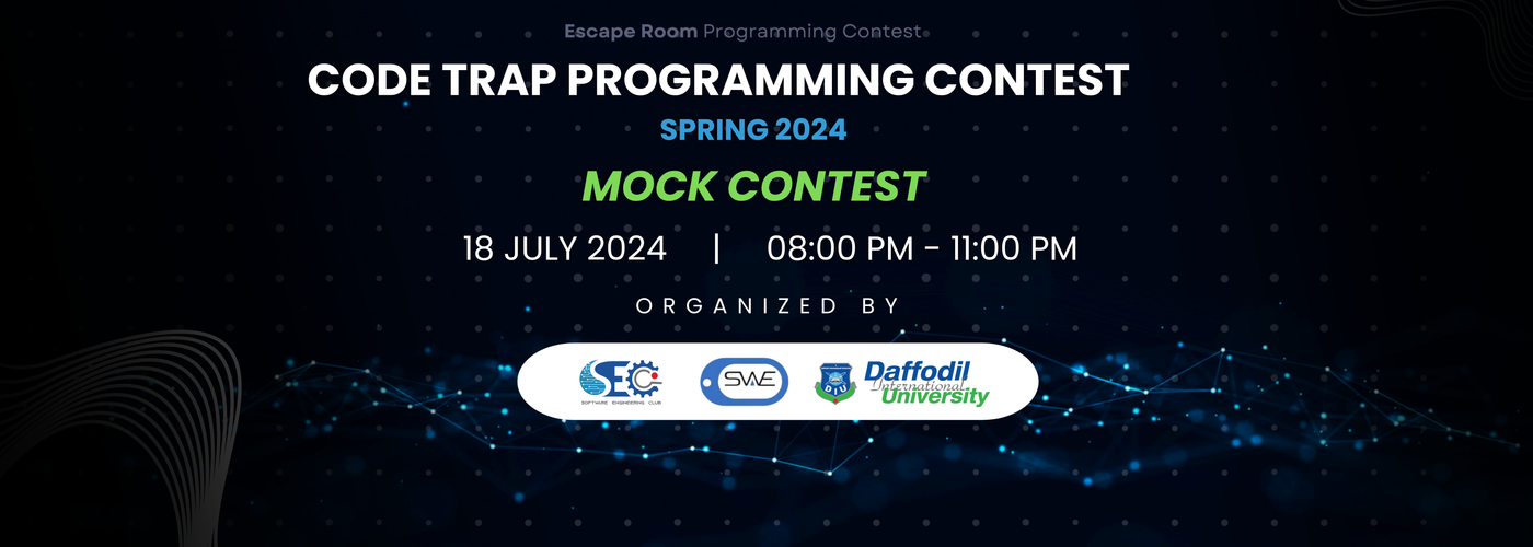 [ Mock ] DIU Code Trap Programming Contest, Spring 2024 | Toph