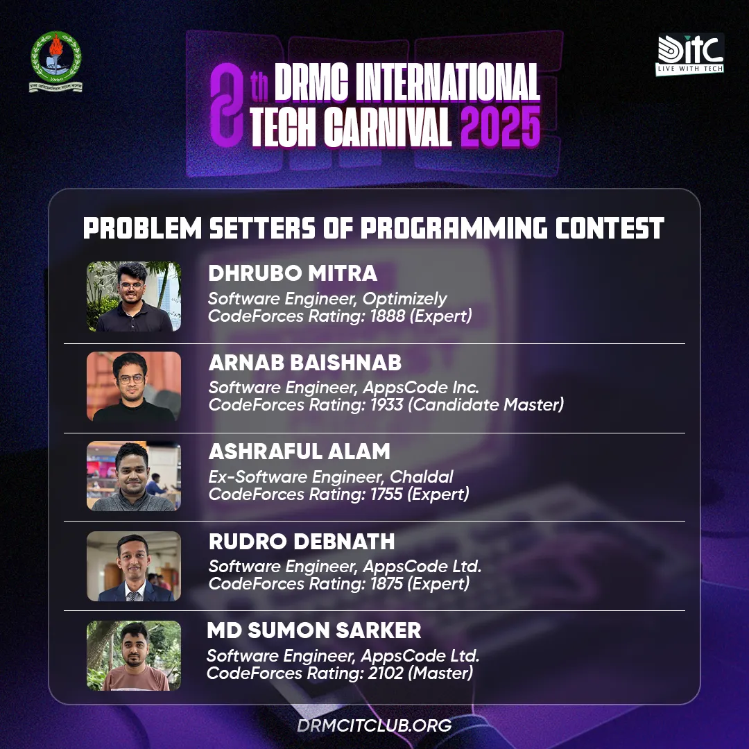 8th DRMC International Tech Carnival 2025 - Programming Contest - Main ...